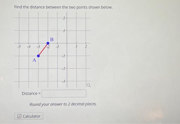 Solved Find the distance between the two points shown below. | Chegg.com