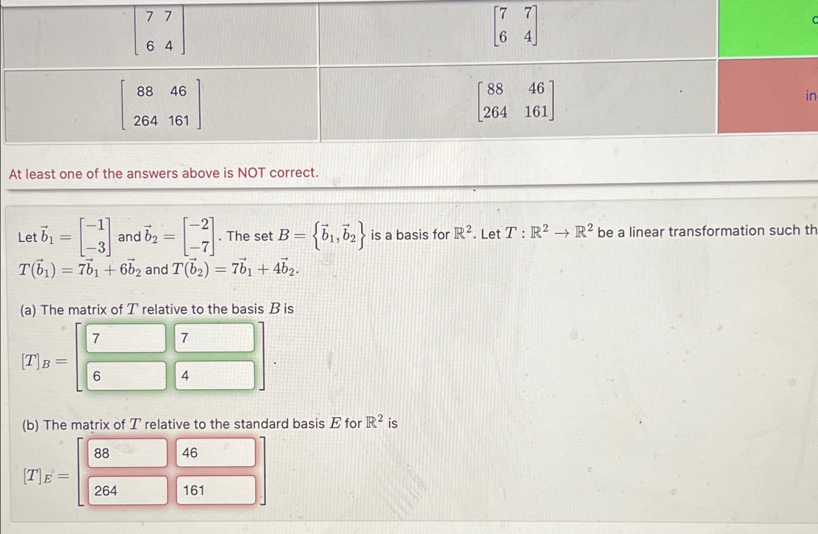 Solved Let vec(b)1=[-1-3] ﻿and vec(b)2=[-2-7]. ﻿The set | Chegg.com