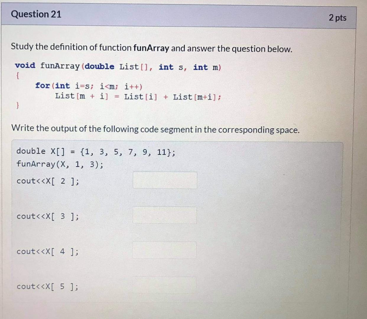 Solved Question 16 2 pts Study the definition of the | Chegg.com