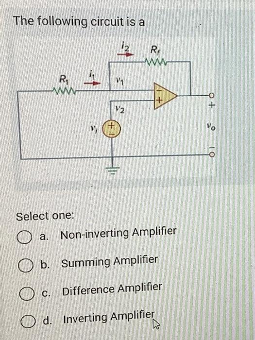 Solved The following circuit is a Select one: a. | Chegg.com