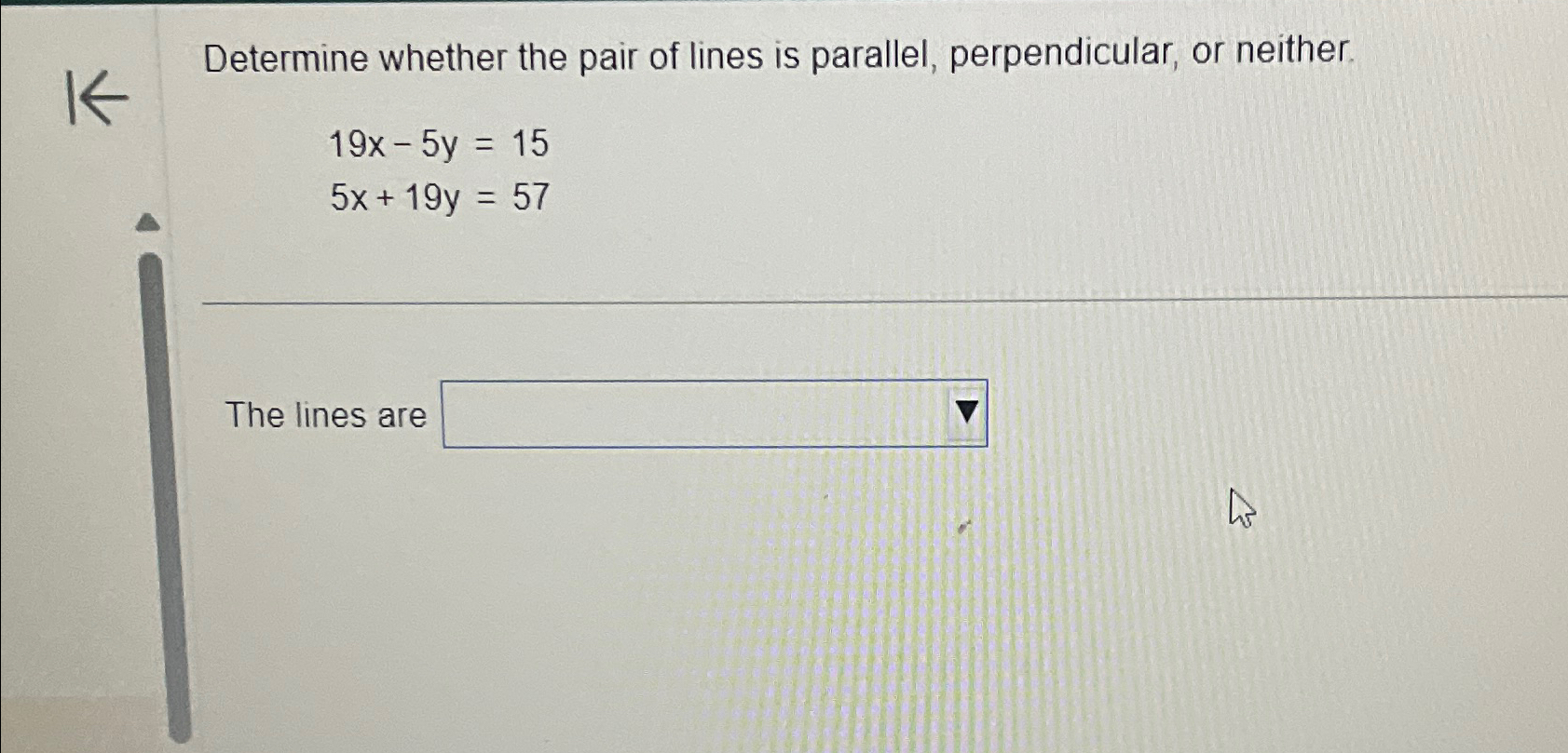 Solved Determine whether the pair of lines is parallel, | Chegg.com