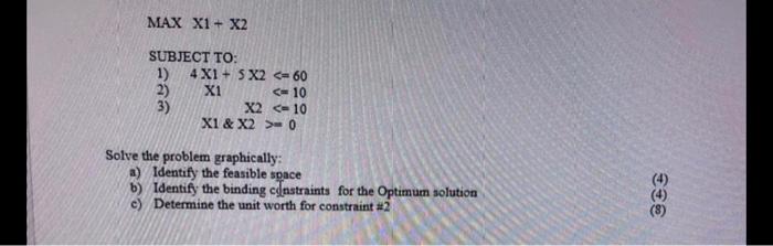 Solved 1) 4X1+5X2