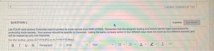 Solved P QUESTION 2 4 points List FOUR valid actions | Chegg.com