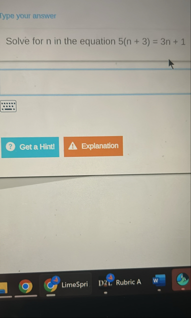 Solved Type your answerSolve for n ﻿in the equation | Chegg.com