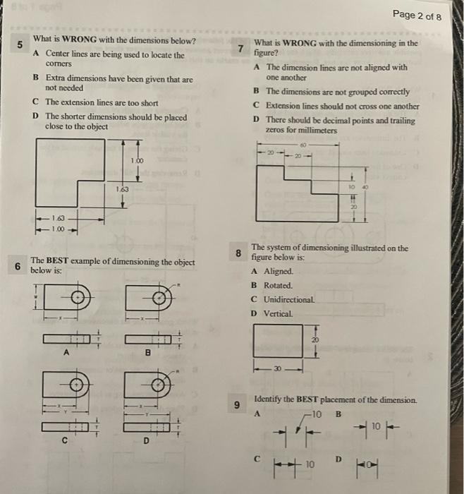 Solved Page 2 of 8 5 5 What is WRONG with the dimensions | Chegg.com