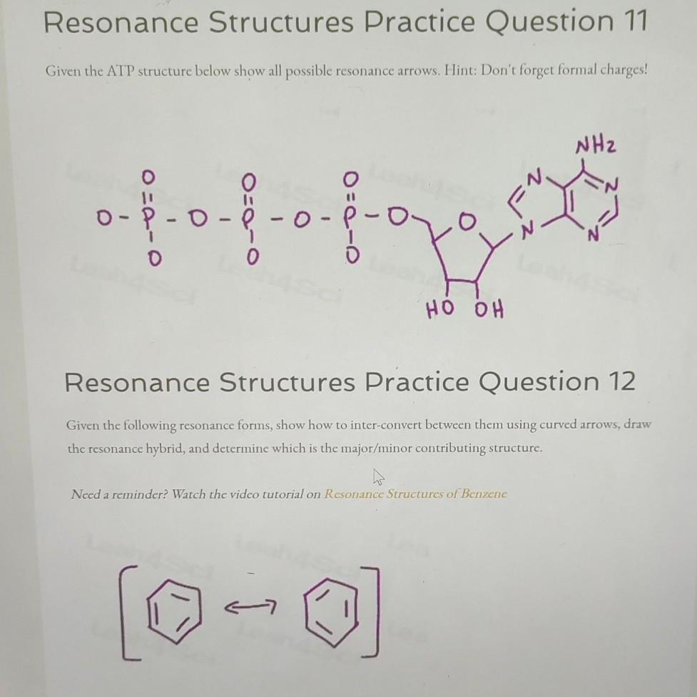 Solved Resonance Structures Practice Question 2 Draw all | Chegg.com