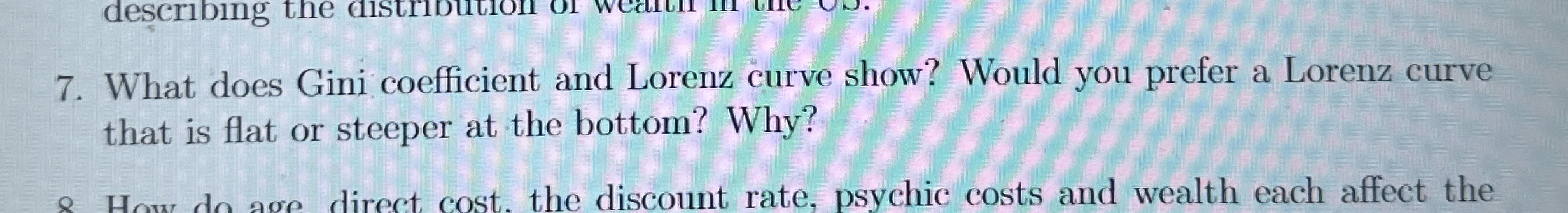Solved What does Gini coefficient and Lorenz curve show? | Chegg.com