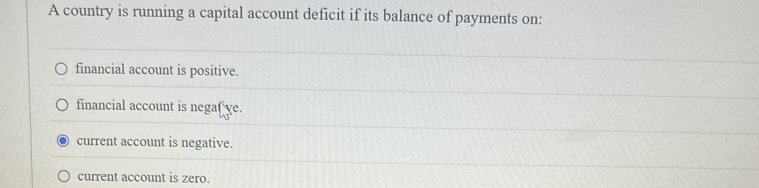 Solved A country is running a capital account deficit if its | Chegg.com