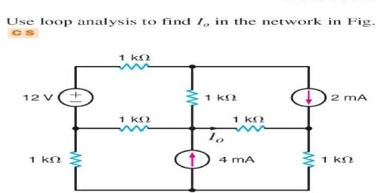 Solved Use loop analysis to find I, in the network in Fig. 1 | Chegg.com