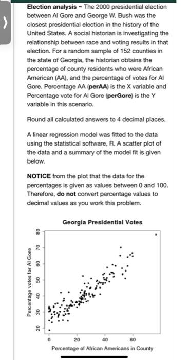 Solved > Election analysis - The 2000 presidential election | Chegg.com