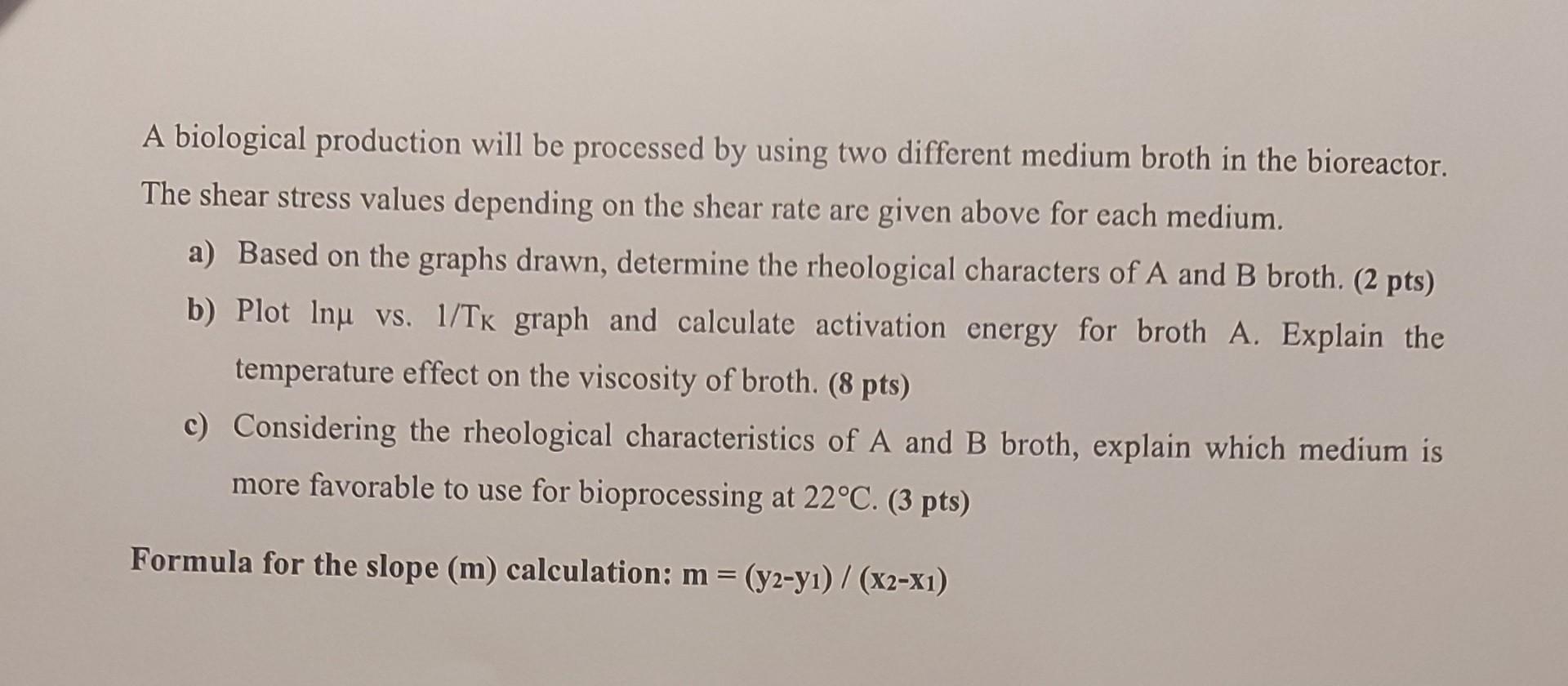 Solved 9. \begin{tabular}{|c|c|c|c|} \hline Fluid & shear | Chegg.com