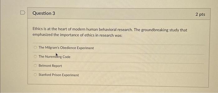 Solved Ethics is at the heart of modern human behavioral | Chegg.com