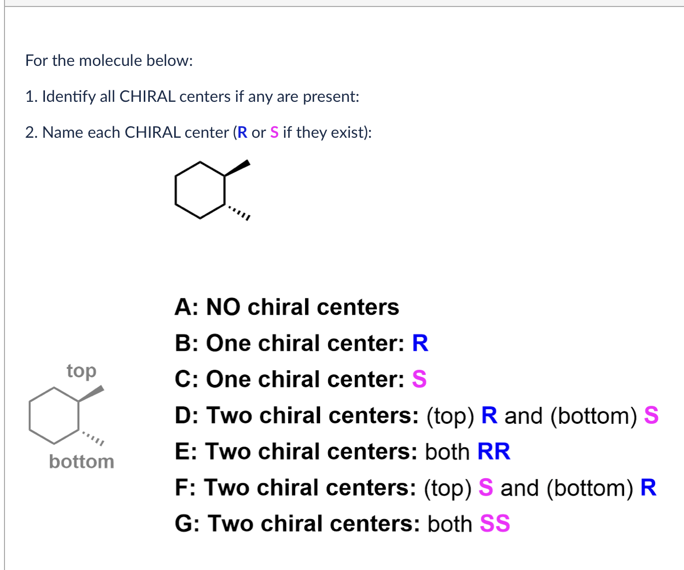 Solved For the molecule below:Identify all CHIRAL centers if | Chegg.com
