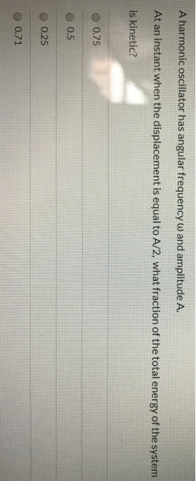Solved A harmonic oscillator has angular frequency w and | Chegg.com