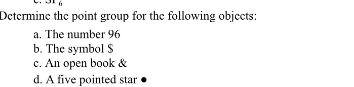 Solved 16 Determine the point group for the following | Chegg.com