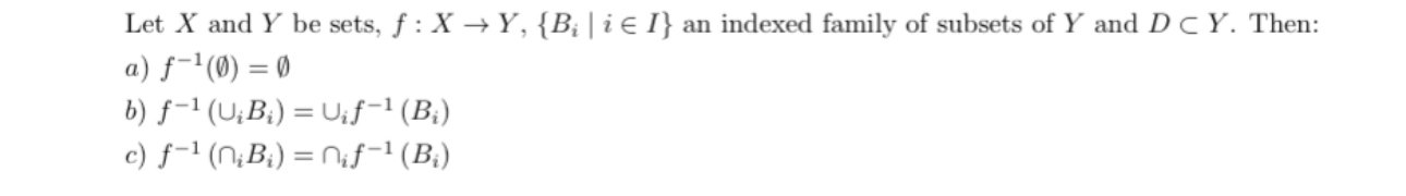 Solved Let x ﻿and Y ﻿be sets, f:x→Y,{Bi|iinI} ﻿an indexed | Chegg.com