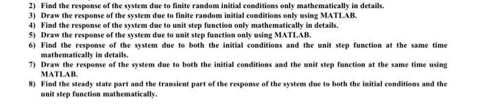 Solved Find the response of the system due to finite random | Chegg.com