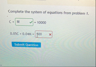 Complete the system of equations from problem 1.C | Chegg.com