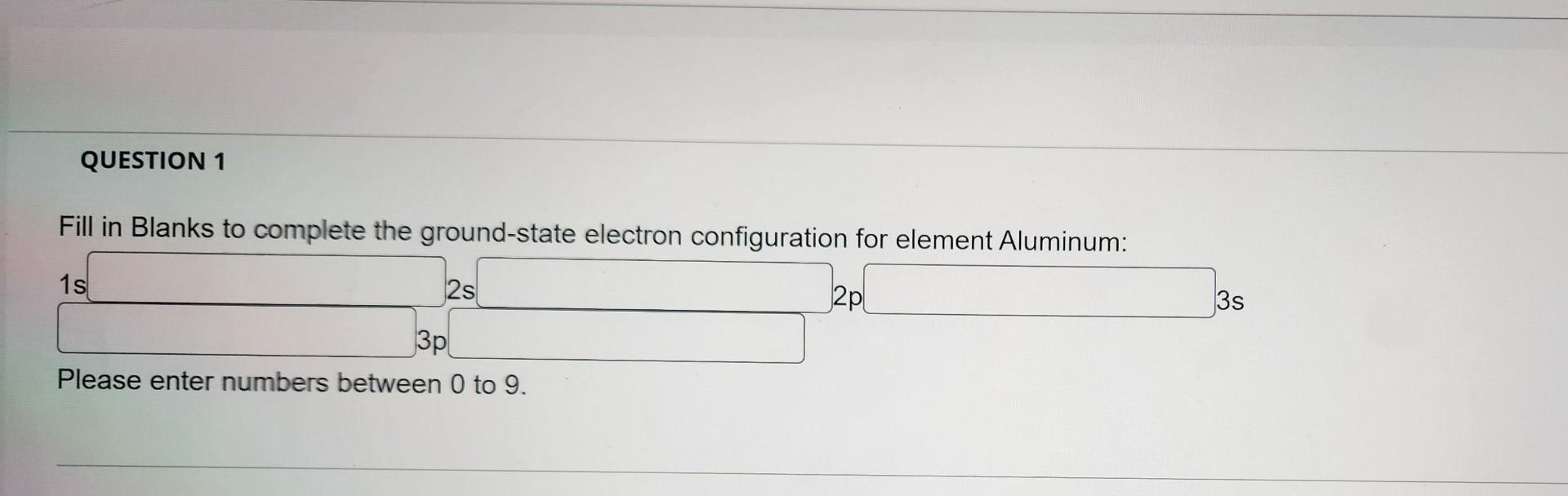 Solved Fill in Blanks to complete the ground-state electron | Chegg.com
