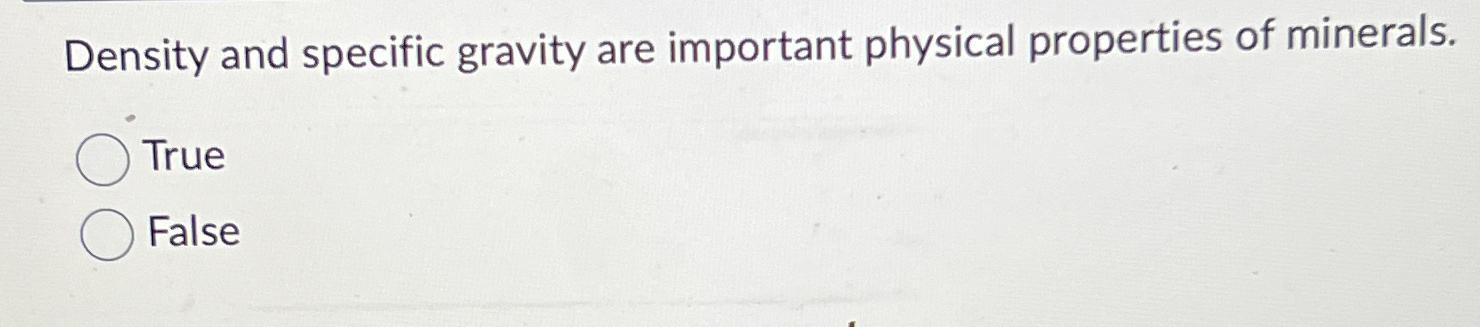 Solved Density and specific gravity are important physical | Chegg.com