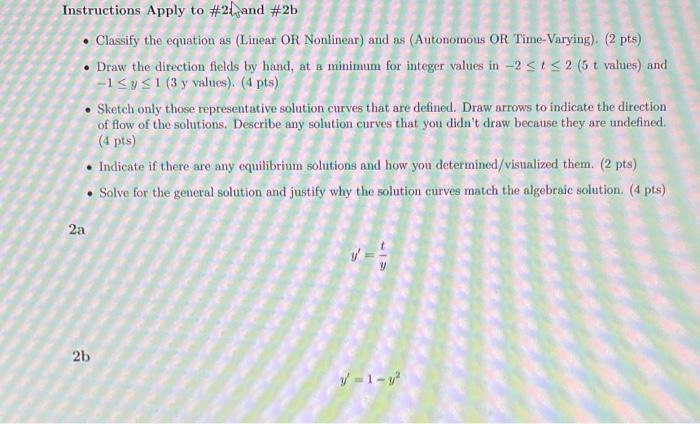 Solved Instructions Apply to #1 and #1b Solve for the | Chegg.com