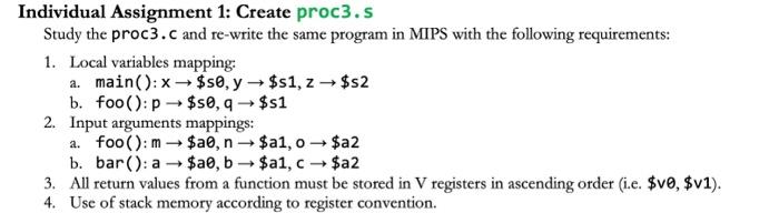 Individual Assignment 1: Create proc3.5 Study the | Chegg.com