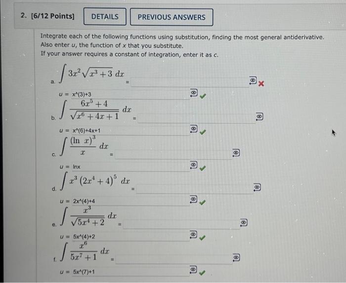Solved itegrate each of the following functions using | Chegg.com