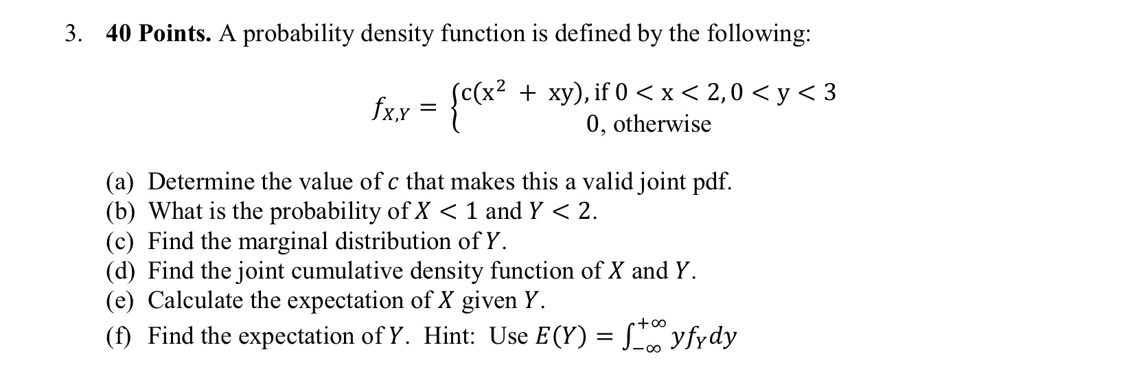 40 ﻿Points. A probability density function is | Chegg.com