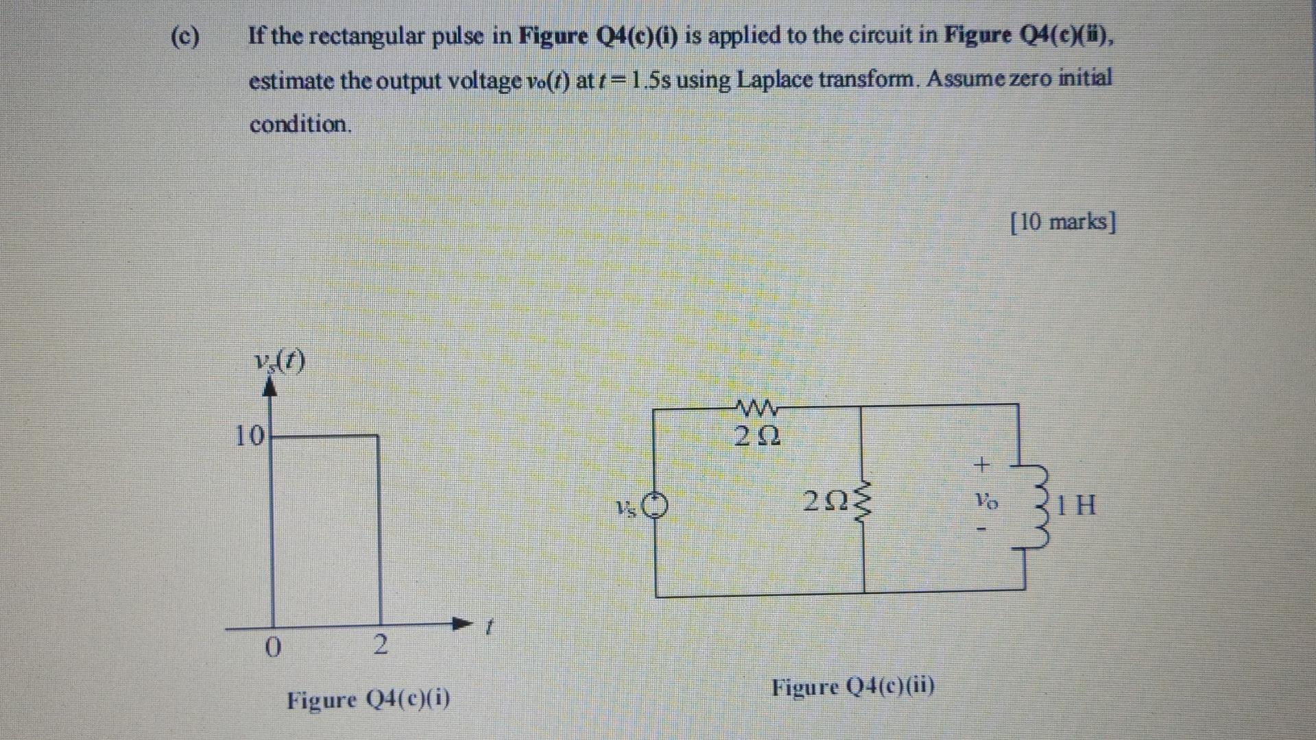 Solved (c) If the rectangular pulse in Figure Q4(c)() is | Chegg.com