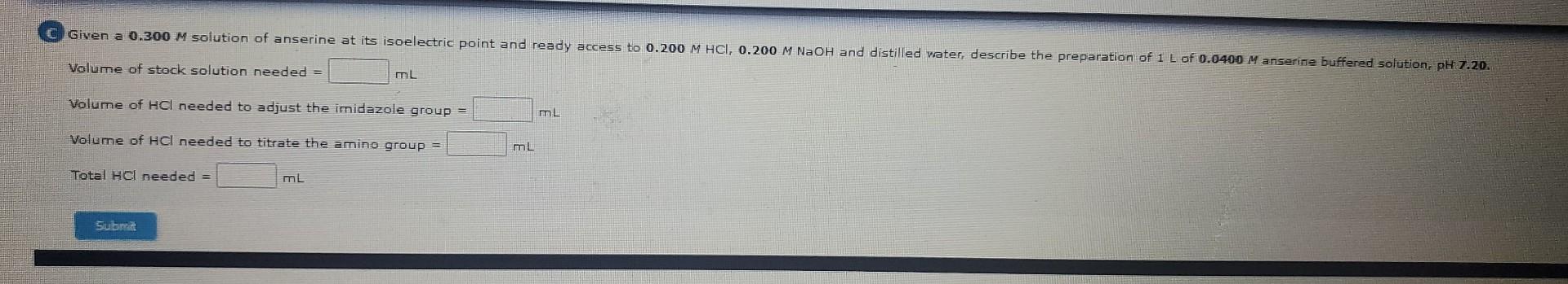 Solved Volume of stock solution needed = Volume of HCl | Chegg.com