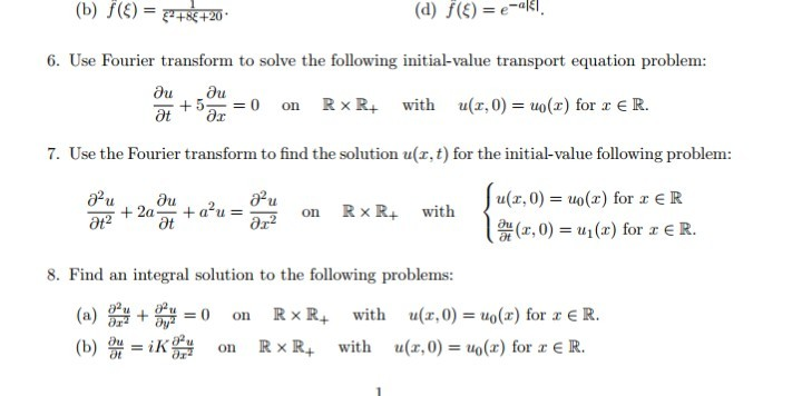 Solved (b) f(E) = +8€+20 (a) f(E) = e-akl. 6. Use Fourier | Chegg.com