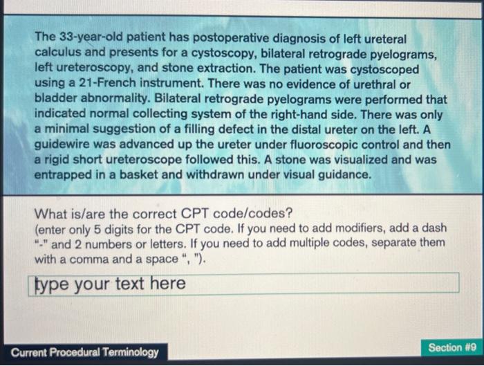 Solved The 33-year-old patient has postoperative diagnosis | Chegg.com