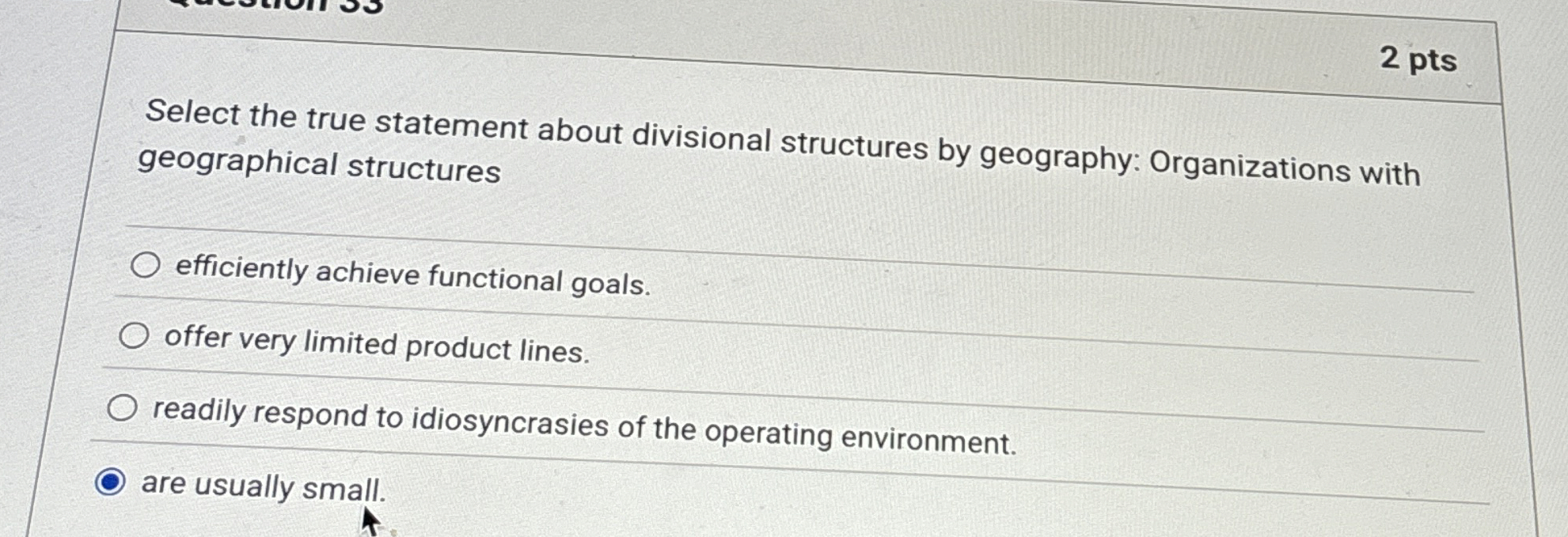 Solved 2 ﻿ptsSelect the true statement about divisional | Chegg.com