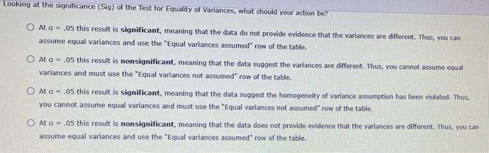 Solved 1. Interpreting statistical software output for an | Chegg.com