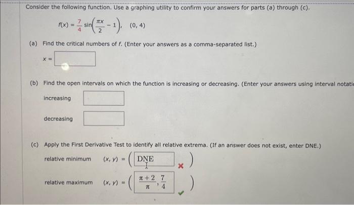 Solved Consider the following function. Use a graphing | Chegg.com