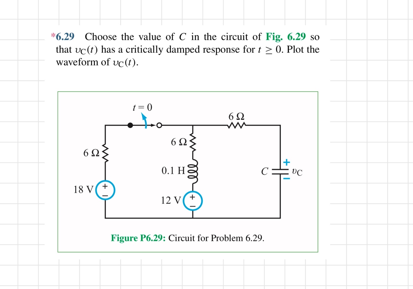 Solved *6.29 ﻿Choose the value of C ﻿in the circuit of Fig. | Chegg.com