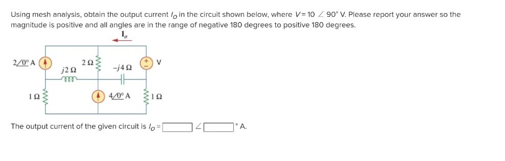 Solved Using mesh analysis, obtain the output current IO ﻿in | Chegg.com