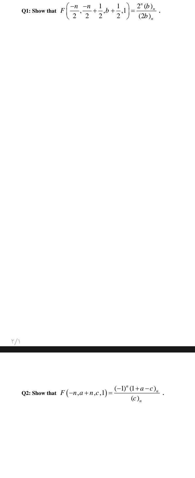 Solved 1 1 Q1: Show that F -10 -10 22 + + 2" (b), (2b), 2 | Chegg.com