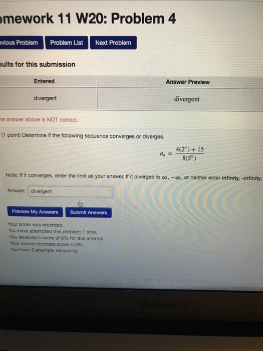 Solved omework 11 W20: Problem 4 evious Problem Problem List | Chegg.com