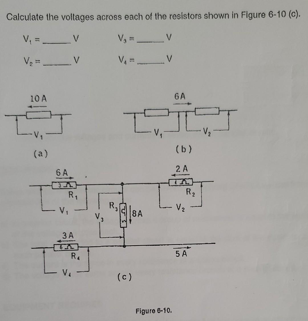 Solved Calculate the voltages across each of the resistors | Chegg.com