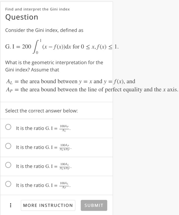 Solved Find And Interpret The Gini Index Question Consider 6939