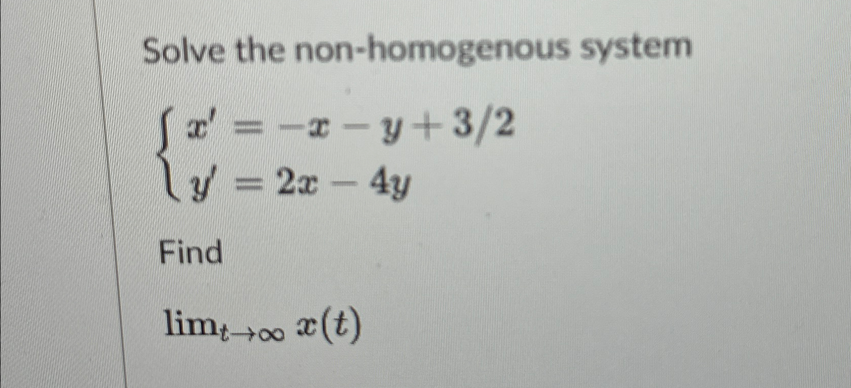 Solved Solve the non-homogenous | Chegg.com