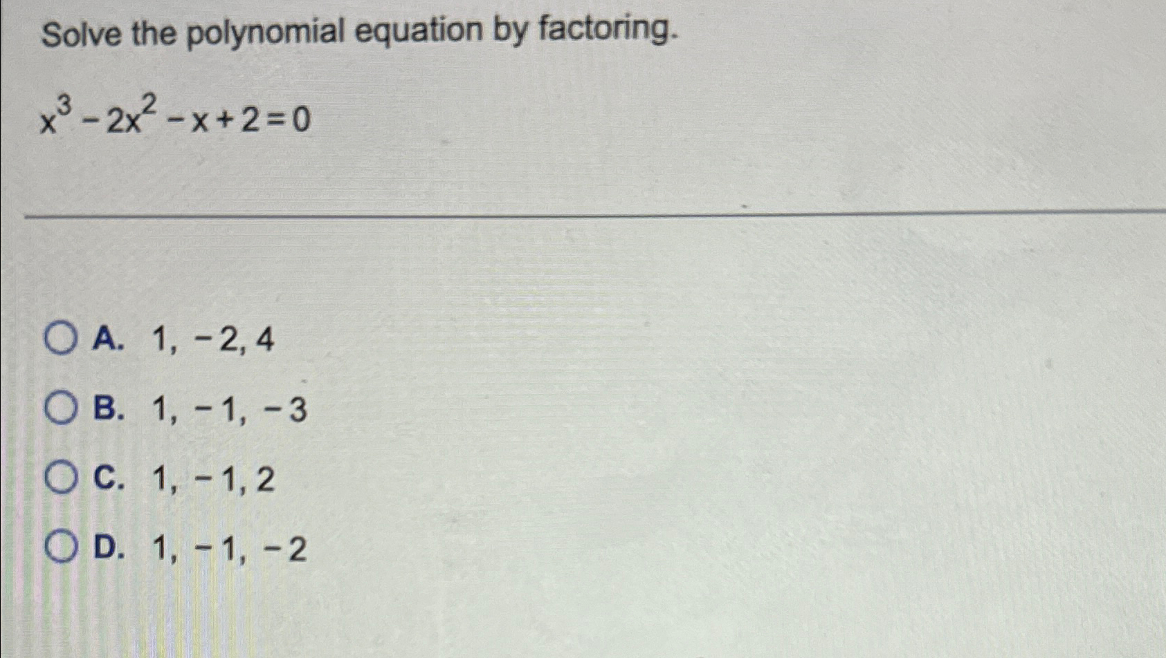 Solved Solve the polynomial equation by | Chegg.com
