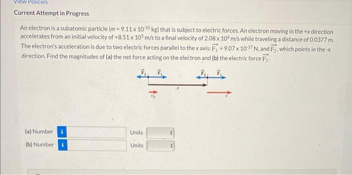 Solved An electron is a subatomic particle (m=9.11×10−31 kg) | Chegg.com
