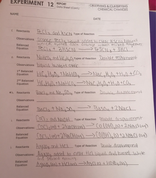 Solved EXPERIMENT 12 REPORT Data Sheet OBSERVING & | Chegg.com Solved EXPERIMENT 12 REPORT Data Sheet OBSERVING & | Chegg.com