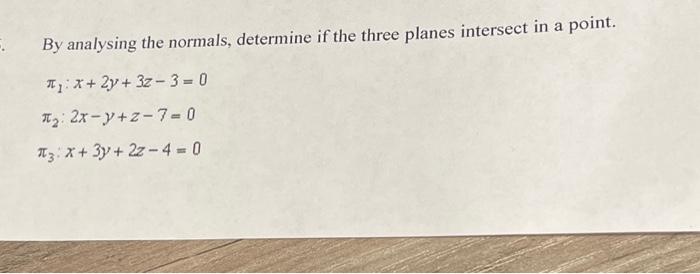 Solved 5. By analysing the normals, determine if the three | Chegg.com