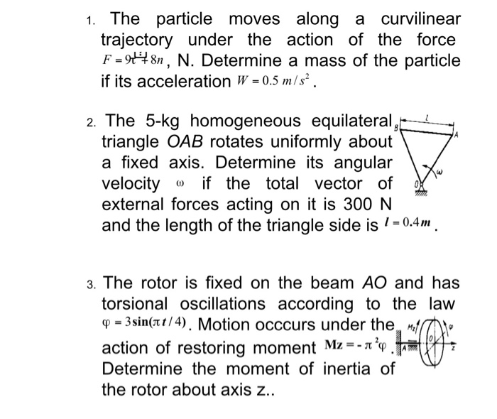 Solved 1. The particle moves along a curvilinear trajectory | Chegg.com