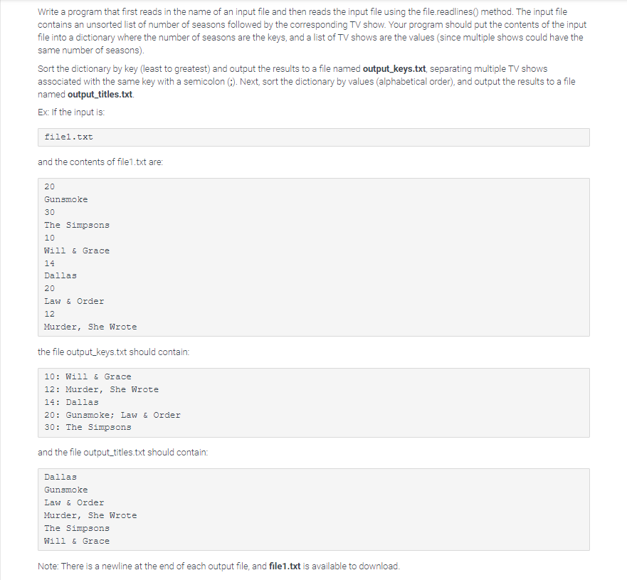 Solved **PYTHON**Write a program that first reads in the | Chegg.com