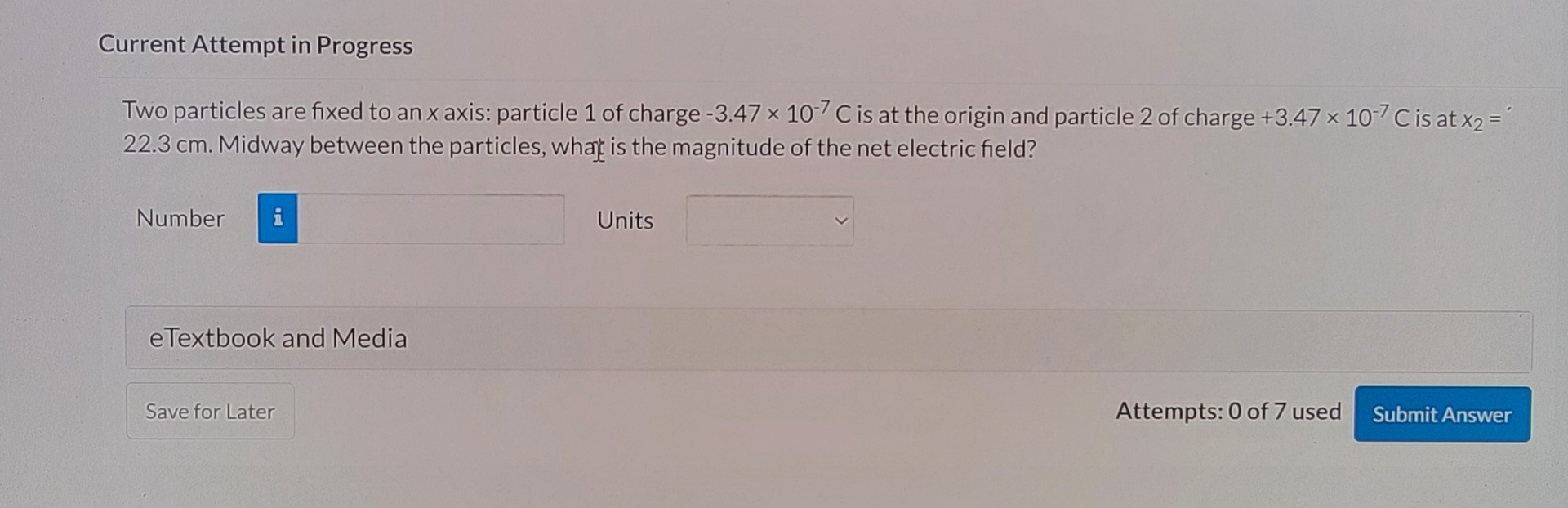 Solved Current Attempt in ProgressTwo particles are fixed to | Chegg.com