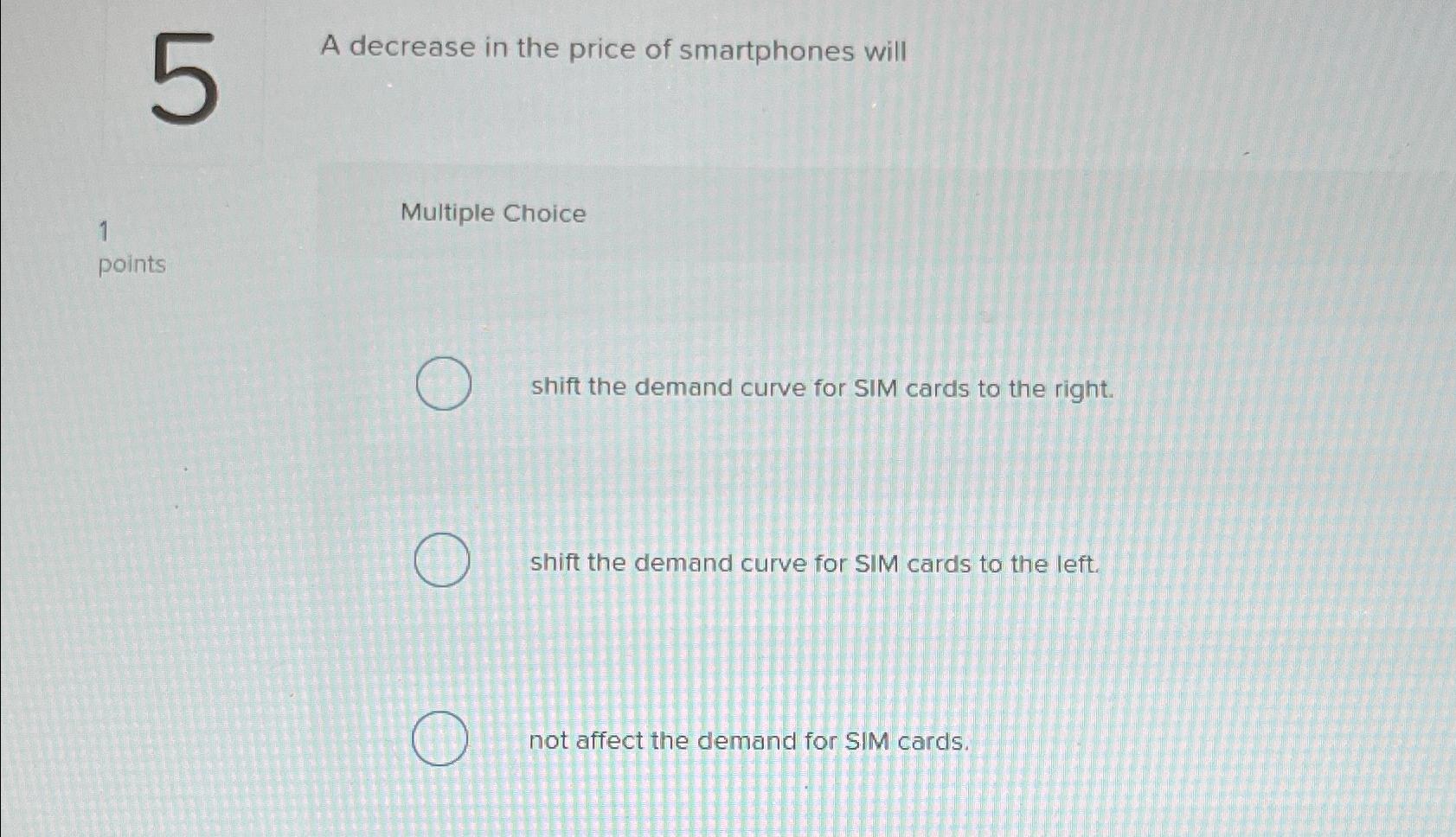 Solved A decrease in the price of smartphones | Chegg.com